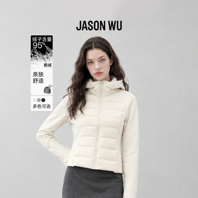 JASON WU-J系列连帽款轻薄鹅绒短款经典排骨羽绒服外套女秋冬新款