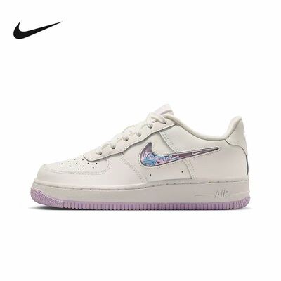 白紫色AF1空军一号小白鞋