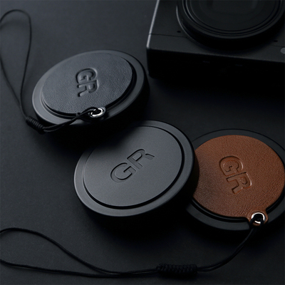 适用于理光GR3/3X镜头盖金属 GR4防丢绳贴皮镜头盖不伤机