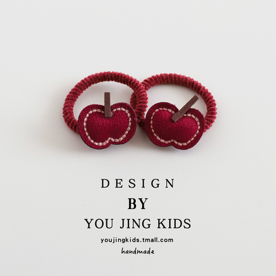 韩系秋冬红色苹果儿童发圈可爱双马尾皮筋不伤发女孩头绳女童发绳