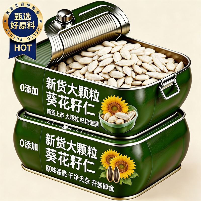 葵花籽仁官方旗舰店正品生葵花籽仁原味熟椒盐葵花籽仁瓜子零食