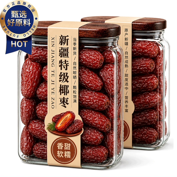 正宗椰枣特级新疆特产官方旗舰店正品新鲜特大沙漠黑椰枣果干果脯