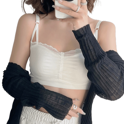 薇施妮简约蕾丝无痕抹胸可拆卸