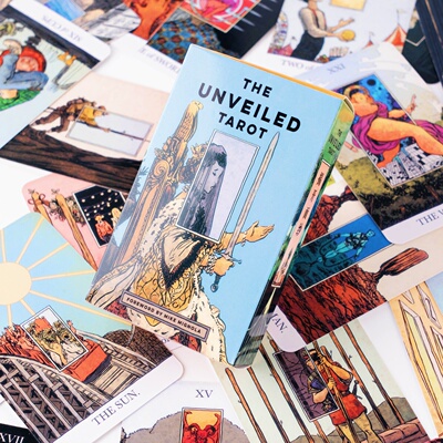 升级款解开面纱塔罗牌 神秘面纱维特牌 unveiled tarot