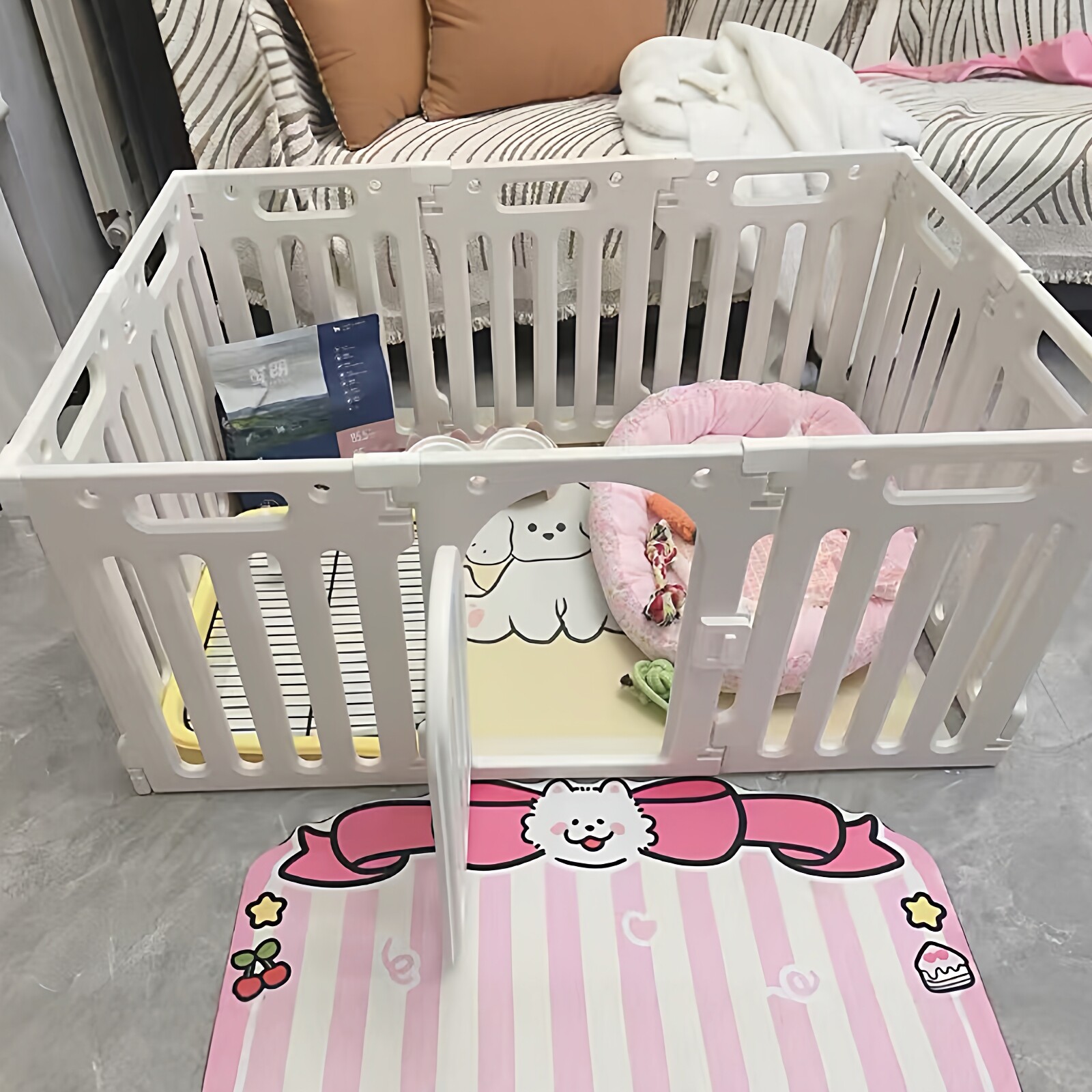 宠物栅栏狗狗栅栏室内家用中小型犬防越狱定点上厕所自由拼接狗笼