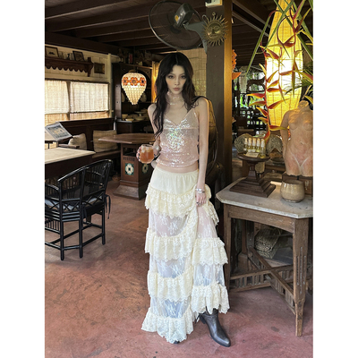 Common in 0120 性感亮片爆闪  围巾网纱吊带辣妹修身设计感背心