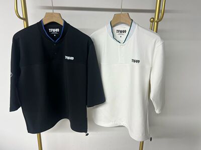 21202 日本潮牌TFW49高尔夫服装男士春季新品圆领套头七分袖卫衣