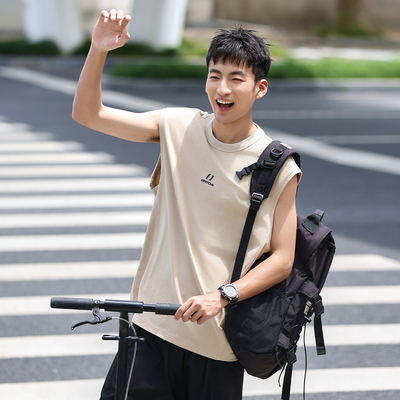 VR97美式潮牌精梳棉坎肩背心男夏