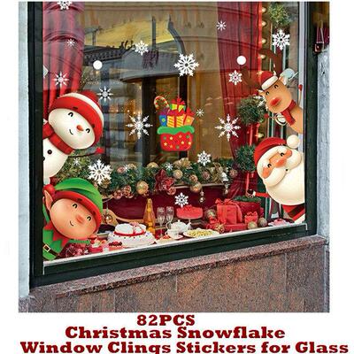 Christmas Snowflake Window Clings Stickers Xmas Decals