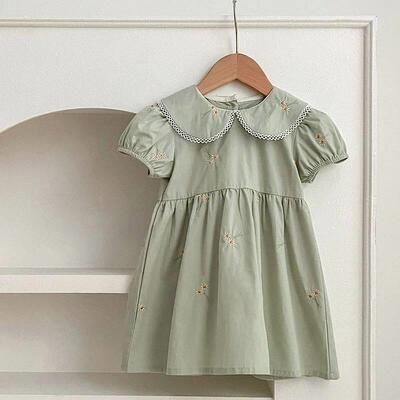 Girls Summer Dress Kids Princess Birthday Dresses Embroidere