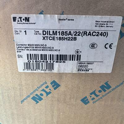 DILM185A/22(RAC240) XTCE185H22B 穆勒接触器 400V AC-3议价维修