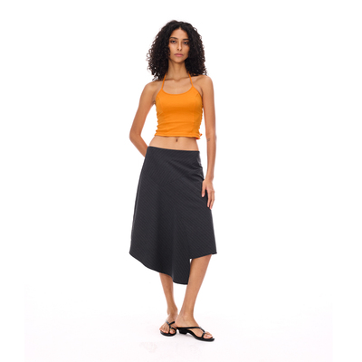 Costustoot高级灰条纹A字半身裙