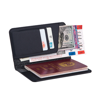 idmix皮革出国旅行护照本防丢器FindMy提醒无线充电适用apple苹果airtag定位器卡包防丢失追踪器