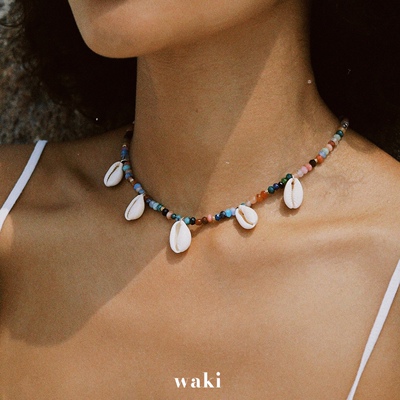 waki 恋恋海螺 Darling Seashell 彩色串珠天然海螺项链