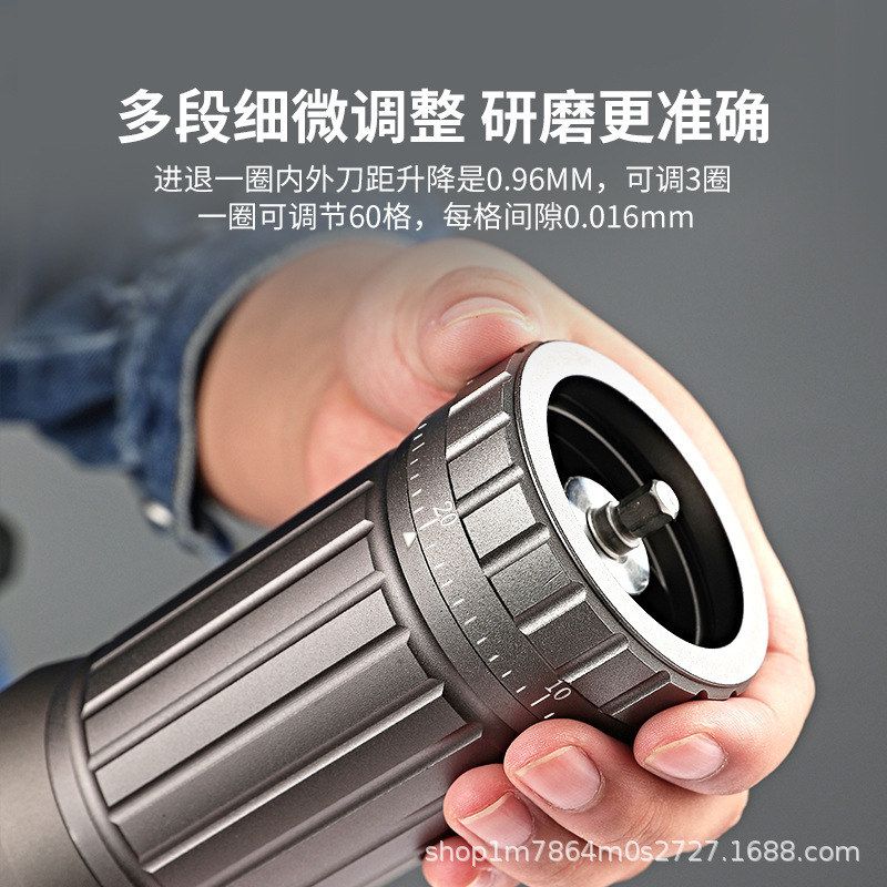 千品居机手跨境冲意式磨豆手动手摇器具研磨外调咖啡咖啡豆CNC手