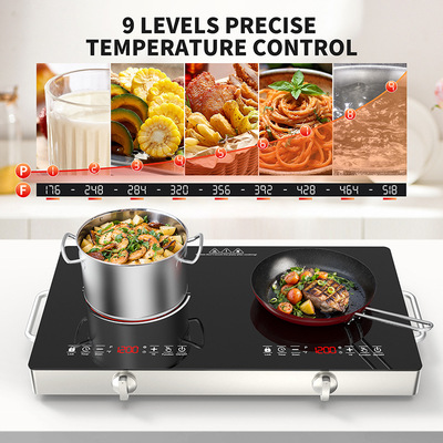 WABK双灶电陶炉双头家用跨境欧规110V美规电热炉电磁炉厨房电器