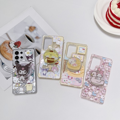 创意磁吸卡通三丽鸥KT猫适用三星GalaxyS25Ultra手机壳S24FE/S24Ultra可爱少女心S23/S23Ultra全包防摔保护套