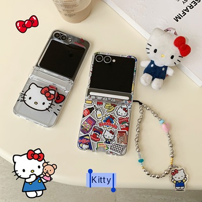 创意卡通零食KT猫适用于三星zFlip7手机壳折叠GalaxyZFlip6/5防摔Flip3可爱少女心W23/W24Flip女款翻盖保护套