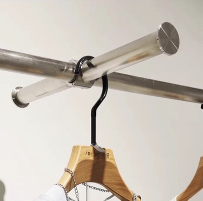 不锈钢衣架25.28卡圆管双面正挂