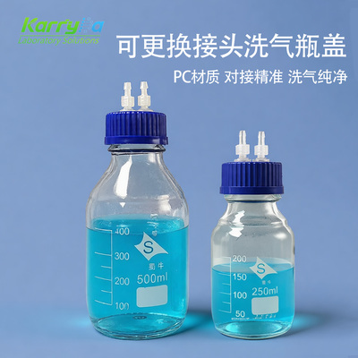 GL45双孔可换接头耐高温真空瓶盖
