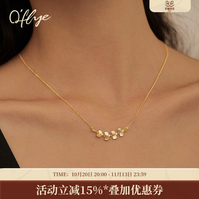 小众森系桂花S925纯银项链