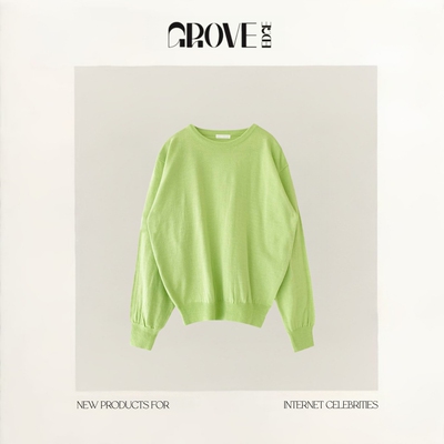 【现货】GROVE EDGE新款韩国东大门青春活力基础款慵懒套头针织衫