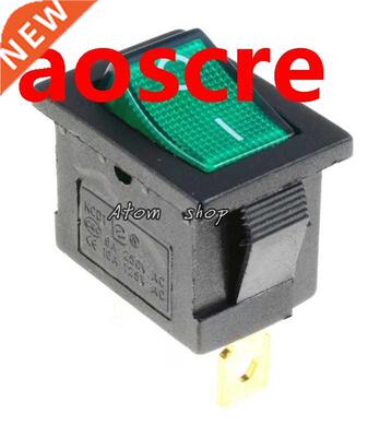 5Pcs green illuminated LED Rectangle Rocker Switch Car Dash