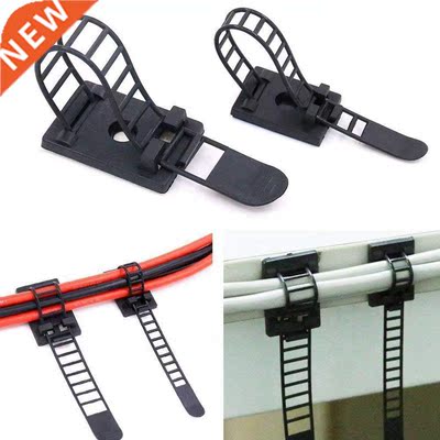 50Pcs 2 Sizes Adjustable Self-Adhesive Nylon Cable Straps Ca