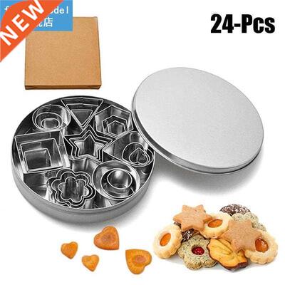 24pcs Stinless Steel DIY Bking Mold Pstry Tool Cutters Co