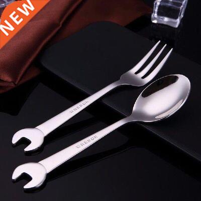 Stainless Steel Dinner Fork Spoon Creative Wrench Shape