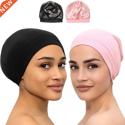 Soft Stretch Satin Bonnet Fashion Lined Sleeping Beanie Hat