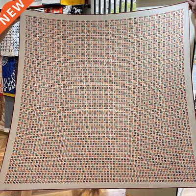 Silk Cashmere Scarf Women Hand Rolled Shawls H Letters Print