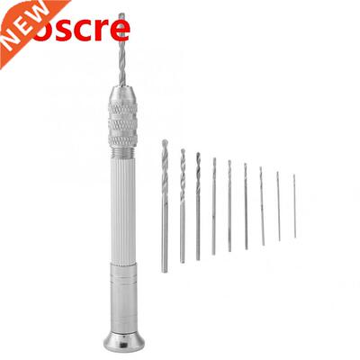 Tool Set Mini Hand Twist Drill with 10Pcs Drills Bits Punch