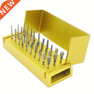 30pcs Dental Diamond Burs Drill Disinfection Block High Spee