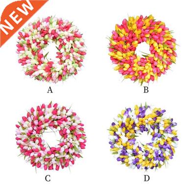 Tulips Wreath Farmhouse Artificial Flower Garland Front Door