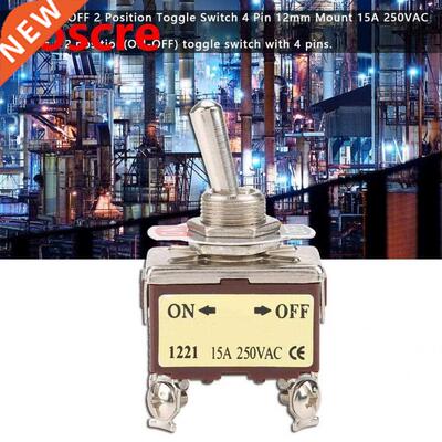 5PCS 1221 Mini Toggle Switch 12mm 4 Pin 2 Position Latching