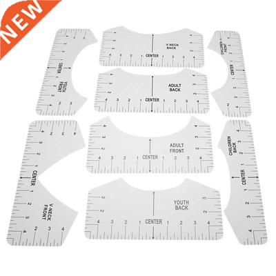 8 Peces T-Shrt Gude Ruler V-Neck Algnment Tool T-Shrt D