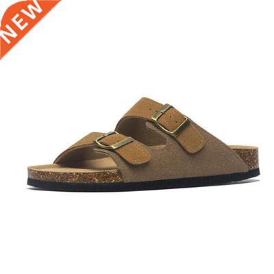 2022 New Summer Men's Cork Slippers Suede Mule Clogs Slipper