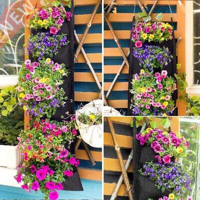 Vertical Hanging Flower Pots Garden Planter Layout