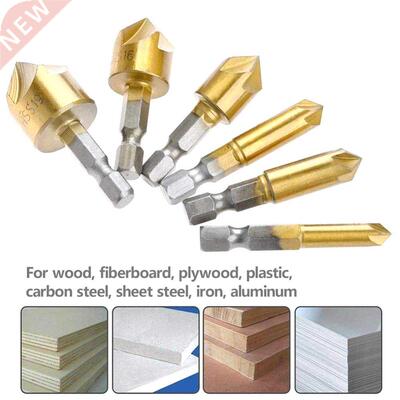 6pcs 6/8/9/12/16/19mm Hss Countersink Boring Drill Bit Set f