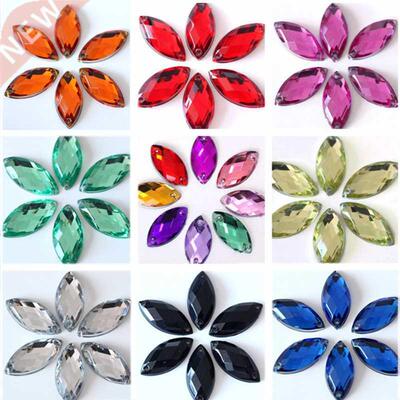 2 Sizes Horse Eye Acrylic Sew On Rhinestones Flatback Colorf