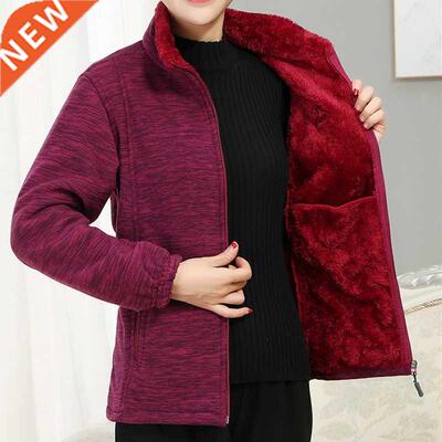 Lades Lesure Fleece Coat Sprng Autumn Thck Polar Fleece