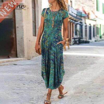 Plus Size Dress women 4XL ladies big 2022 Loose Large Boho