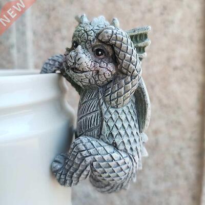 4pcs Resin Dragon Sculpture Art Statue Landscape Lawn Figuri