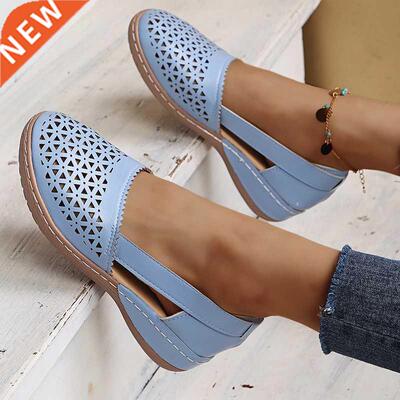 Summer Flat Round Toe Women's Sandals 2021 New Retro Button