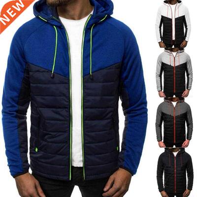 Winter/Autumn Men's Jacket Hooded Contrast Color Autumn Wint