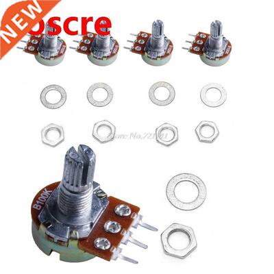 5Pcs 100K ohm Linear Taper Rotary Potentiometer Panel Pot 1