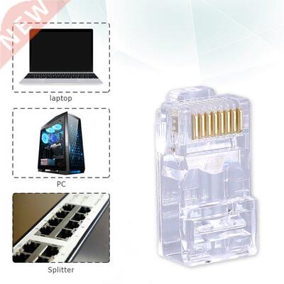 100Pcs 8P8C UTP RJ45 Cat6 Connector Socket Unshielded Gold P