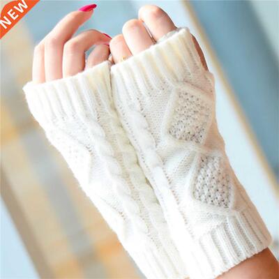 1Pair Knitting Fingerless Gloves Women Half Finger Gloves Ar