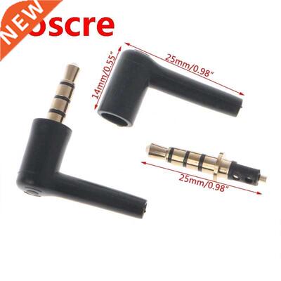10 Pcs Gold Plated 3/4 Pole 3.5mm 90° Male Stereo Headph